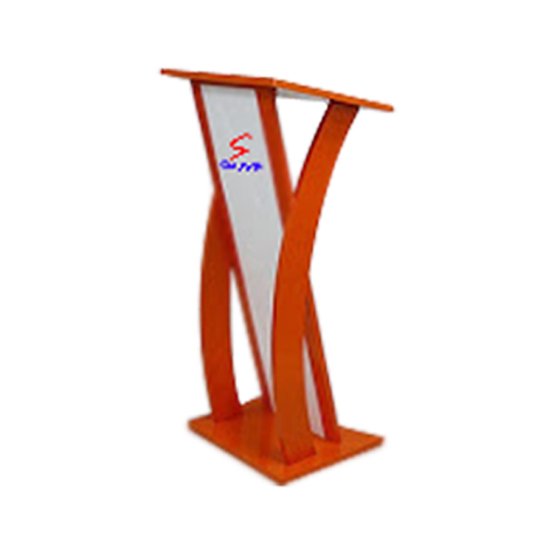 Brown-White Wood Podium SP-636 with Natural Colour Laminated Board